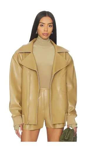 Norma Kamali Oversized Moto Jacket - Camel