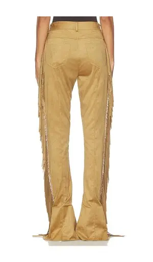 Norma Kamali Fringe Spat Jeans