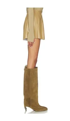Norma Kamali Pleated Faux Leather Shorts