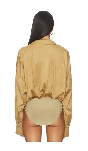 Norma Kamali Super Oversized Boyfriend Shirt Bodysuit