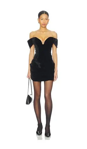 Black Off the Shoulder Mini Dress