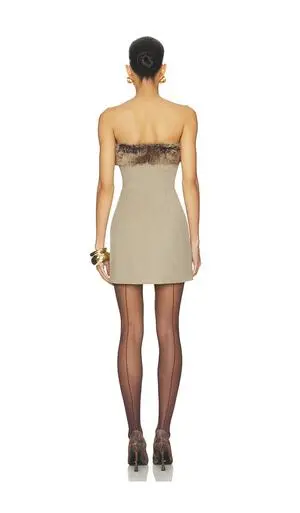 MIMCHIK Faux Fur Trimmed Gumdrop Dress