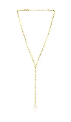 PETIT MOMENTS Pearl Drop Lariat Necklace - Gold