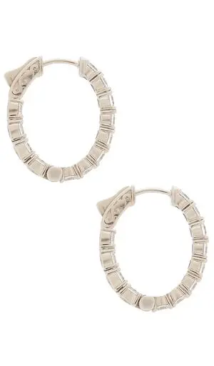Shashi Oval Diamond Hoop Earrings
