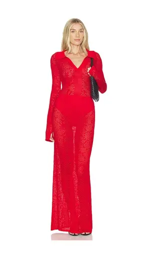 Paris Georgia Crochet Maxi Dress - Red