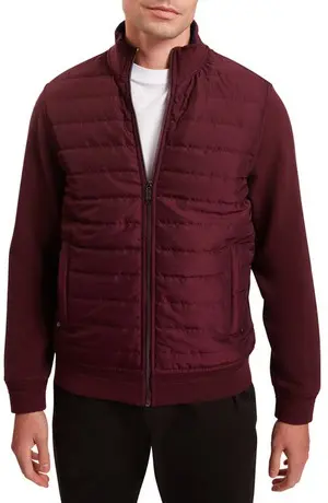 Ted Baker London Durano Quilted-front Piqué Jacket - Maroon