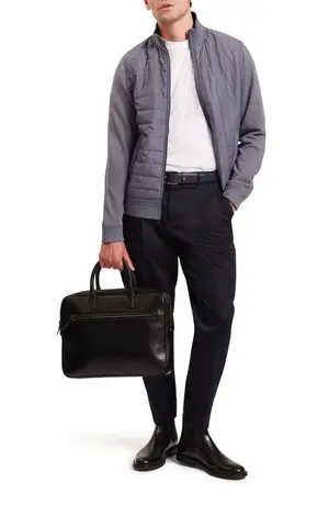 Ted Baker London Durano Quilted-front Piqué Jacket - Mid-blue