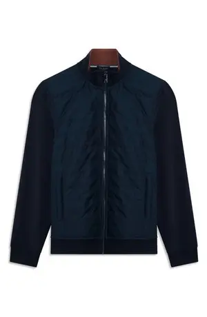 Ted Baker London Durano Quilted-front Piqué Jacket - Navy