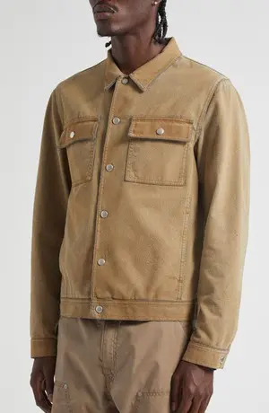 MAISON MARGIELA Faux Suede Bonded Denim Jacket