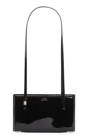 TOTEME Cocktail Patent Leather Shoulder Bag - Black