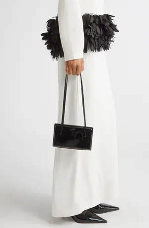 TOTEME Cocktail Patent Leather Shoulder Bag - Black