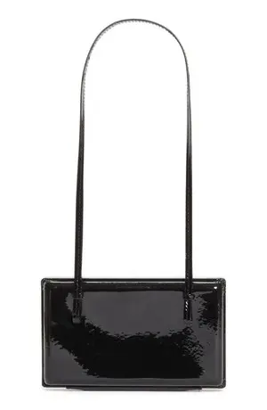 TOTEME Cocktail Patent Leather Shoulder Bag - Black
