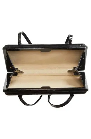 TOTEME Cocktail Patent Leather Shoulder Bag - Black