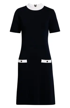 Eliza J Mock Neck Short Sleeve Sweater Dress