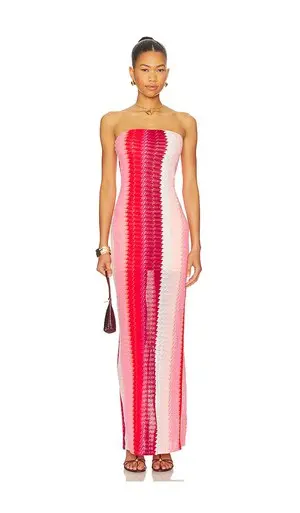 PQ SWIM Jane Strapless Maxi Dress - Pink