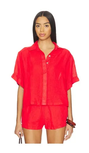 PQ SWIM Linen Button-up Top