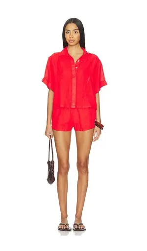 PQ SWIM Linen Button-up Top