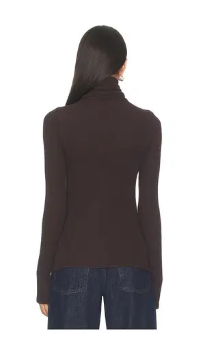 Enza Costa Sweater Knit Turtleneck Top