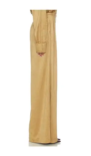 Norma Kamali Pleated Suede Pants