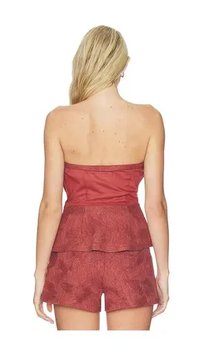 AMUR Nala Bustier Top Textured Paisley