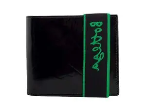 Bottega Veneta Elastic Band Bifold Wallet - Black/green