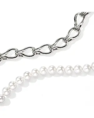 John Hardy Sterling Cultured Pearl Collar Necklace - Silver