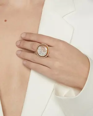 Moritz Glik 18k Yellow Diamond Halo Shaker Ring - Gold