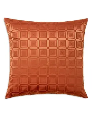 PRATESI Imperali Cotton Silk Jacquard Decorative Pillow, 22 X 22 - Orange