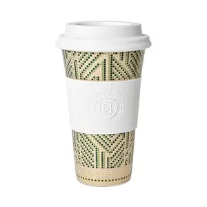 Bernardaud Augusta Nomad Travel Mug - Green - Gold - White
