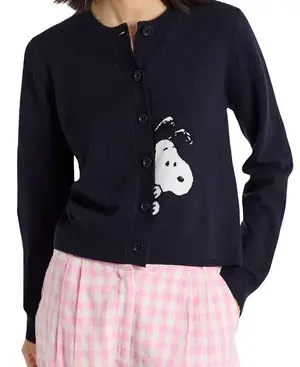 Chinti & Parker Wool-cashmere Snoopy Cardigan - Navy