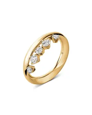 Hearts On Fire 18k Yellow Floating Diamond Barre Ring
