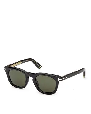 TOM FORD 48mm Square Frame Sunglasses - Black/gradiant