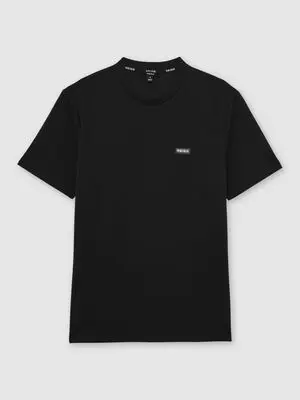 REISS Wesley Premium Interlock Logo T-shirt - Black