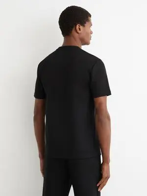 REISS Wesley Premium Interlock Logo T-shirt - Black