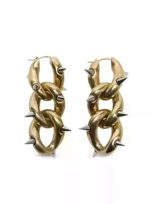 Acne Studios Spiked Chain Hoop Earrings - Gold