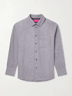 THE ELDER STATESMAN Wool, Silk And Cashmere-blend Overshirt - Gray