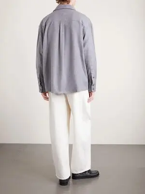 THE ELDER STATESMAN Wool, Silk And Cashmere-blend Overshirt - Gray