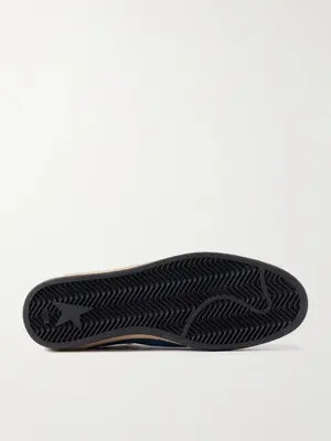GOLDEN GOOSE Ball Star Suede-trimmed Leather Sneakers - Blue