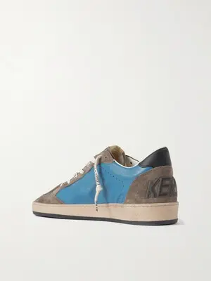 GOLDEN GOOSE Ball Star Suede-trimmed Leather Sneakers - Blue
