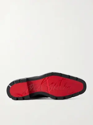 CHRISTIAN LOUBOUTIN Caracolo Lion Leather Lace-up Boots