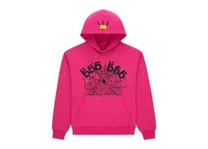 SP5DER Angel Number Hoodie - Pink