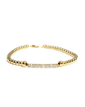 ZARUX Sphereglow Diamond Beaded Bracelet - Yellow Gold