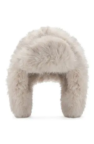 Mango Faux Fur Trapper Hat - Beige