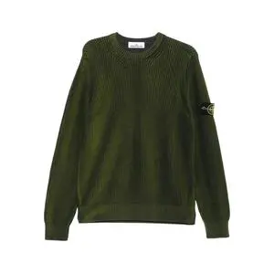 Stone Island Stone Island Ribbed Knit Crewneck Pullover - Green