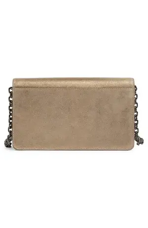 MAISON MARGIELA Medium Metallic Leather Wallet On A Chain