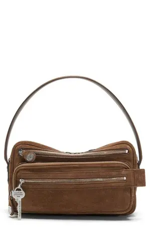 Acne Studios Camero Party Suede Shoulder Bag - Cognac Brown