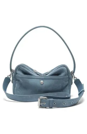 Acne Studios Camero Party Suede Shoulder Bag - Denim Blue