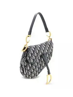 Dior Saddle Oblique Canvas Shoulder Bag - Blue