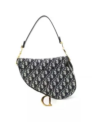 Dior Saddle Handbag With Strap Oblique Canvas