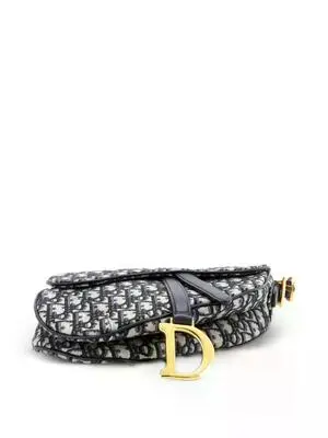 Dior Saddle Handbag With Strap Oblique Canvas